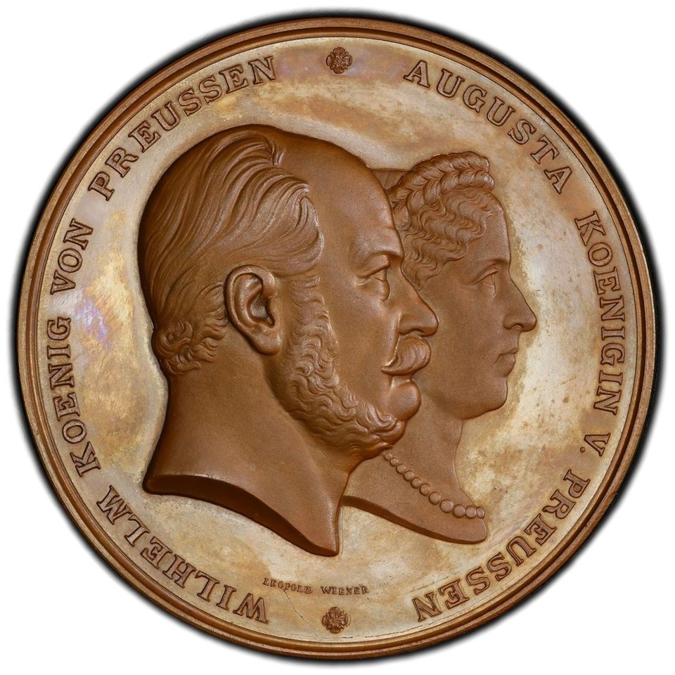 GERMANY König Wilhelms Railway Bridge 1870 bronze Medal by Wiener ...