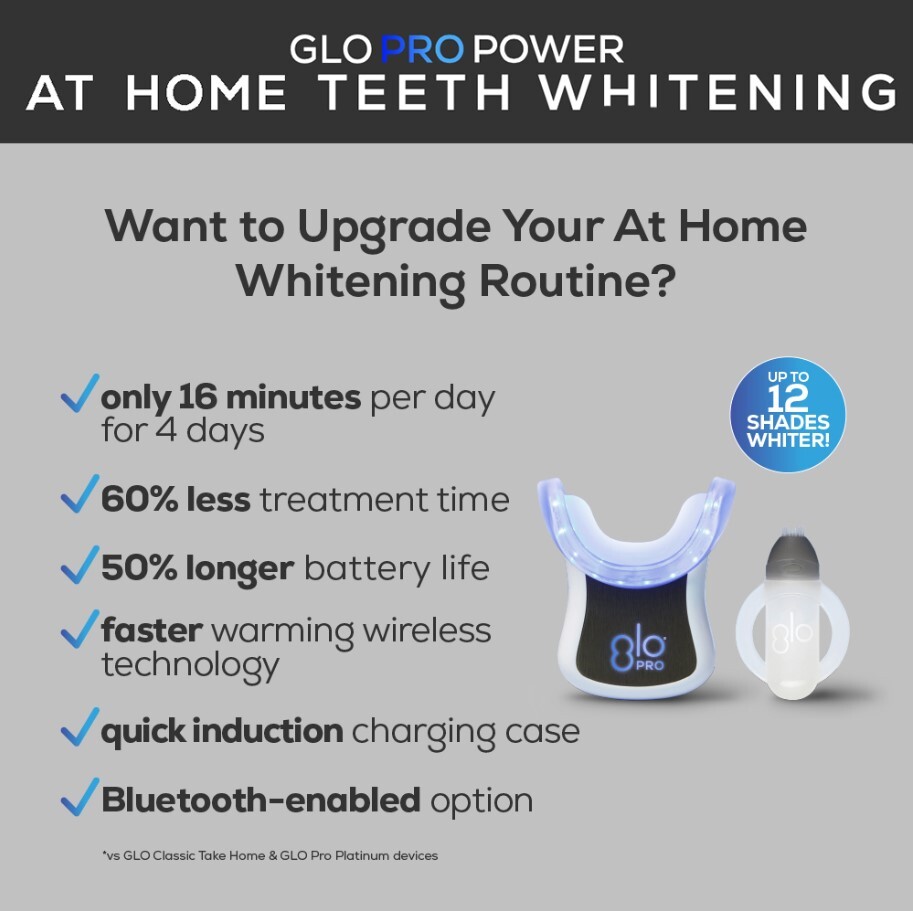 GLO PRO POWER (Professional Series) At Home Wireless Teeth Whitening ...