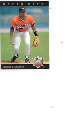 Manny Alexander Upper Deck 1993 Star Rookie Baseball Card #5 Baltimore ...