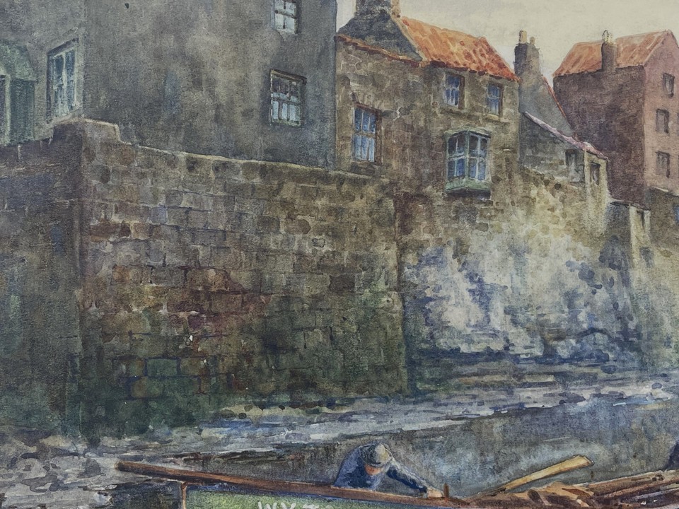 Antique Watercolor Painting Fred E. Graham Listed Artist Fishing Boat ...