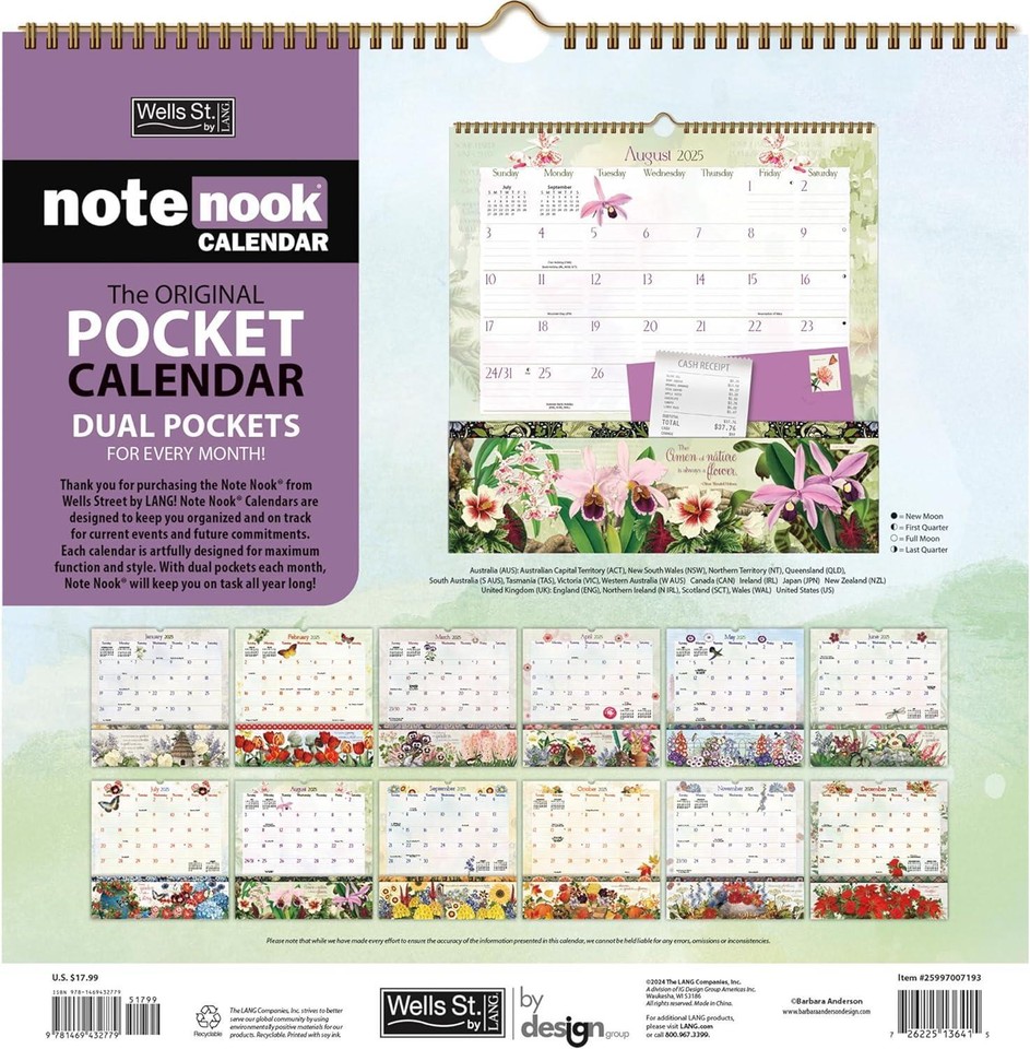 WSBL Botanical Gardens 2025 Note Nook™ Calendar w | eBay
