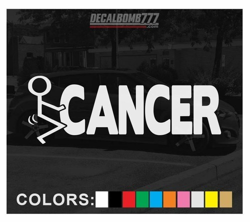 F@CK CANCER Stick Figure Decal Sticker Vinyl Import Drift Turbo rzr ...