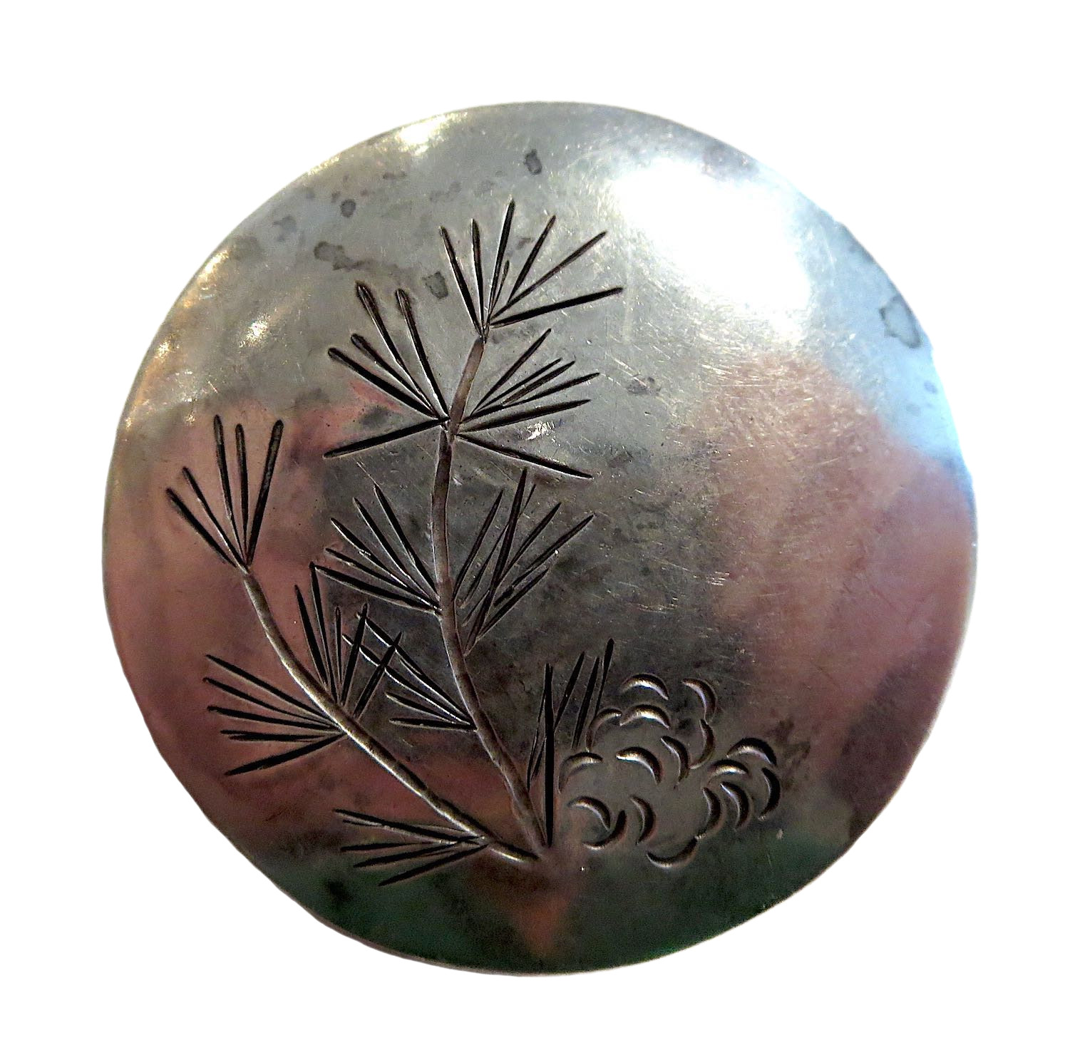 STERLING Flower Round VINTAGE Pin Or BROOCH Signed KB - Gem