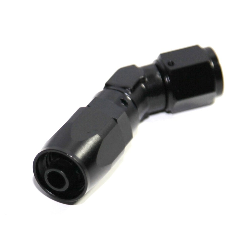 5PC BLACK AN6 6AN AN-6 45DegSwivel Oil/Fuel Line End Union Elbow ...