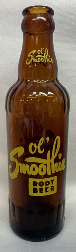 Vintage Ol' Smoothie Root Beer Amber Soda Bottle Applied Label | eBay