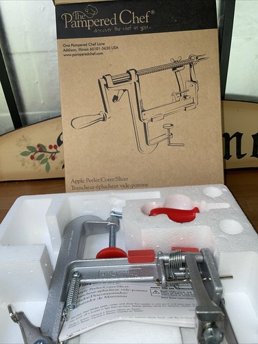 Pampered Chef Apple Peeler Corer Slicer Original Box Metal 2430 New ...