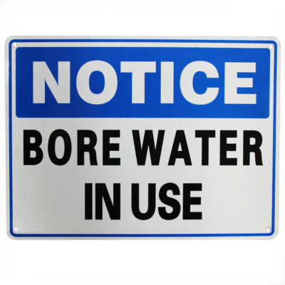 3x Warning Sign Notice Bore Water In Use 200x300mm Metal Garden ...