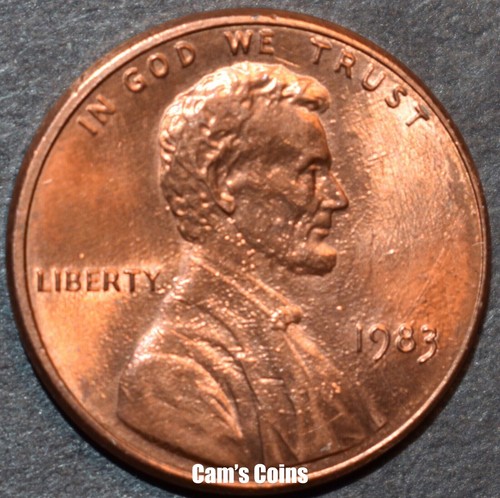 1983 P Lincoln Memorial Penny Brilliant Uncirculated BU Mint Red Cent ...