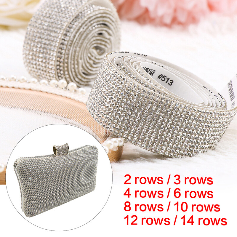 Diamond Rhinestone Ribbon Mesh Wrap Wedding Party Floral Decorations ...
