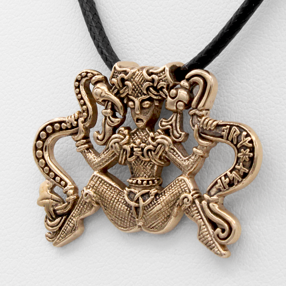 Bronze Ormhaxan Celtic Snake Witch Goddess Pendant Naga Serpent Jewelry ...