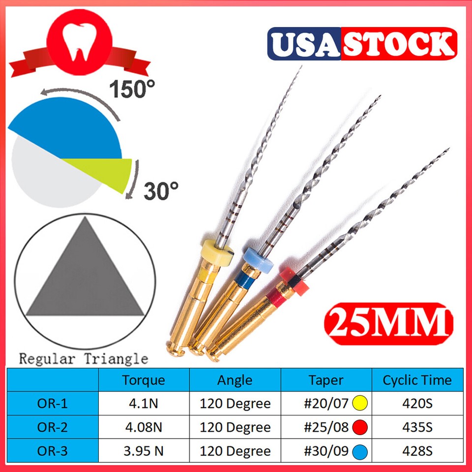 6Pc Dental Endo X-Pro Gold Taper Endodontic Niti Rotary Root Canal ...