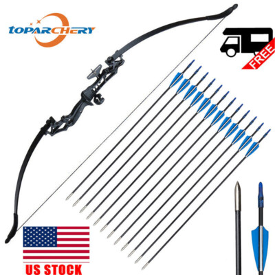 54" Archery Takedown Recurve Bow Set & Bow Sight & Arrow Rest & 12pcs ...