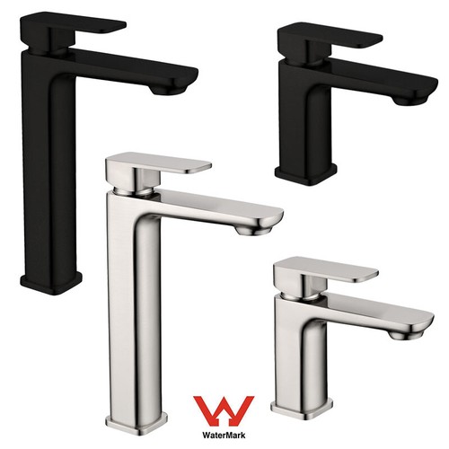 Nova New Basin Mixer High Rise Tall Matt Black Brushed Nickel Tap ...