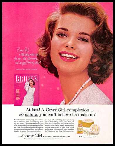1963 Noxzema Medicated Makeup Vintage PRINT AD Cover Girl Bonnie ...