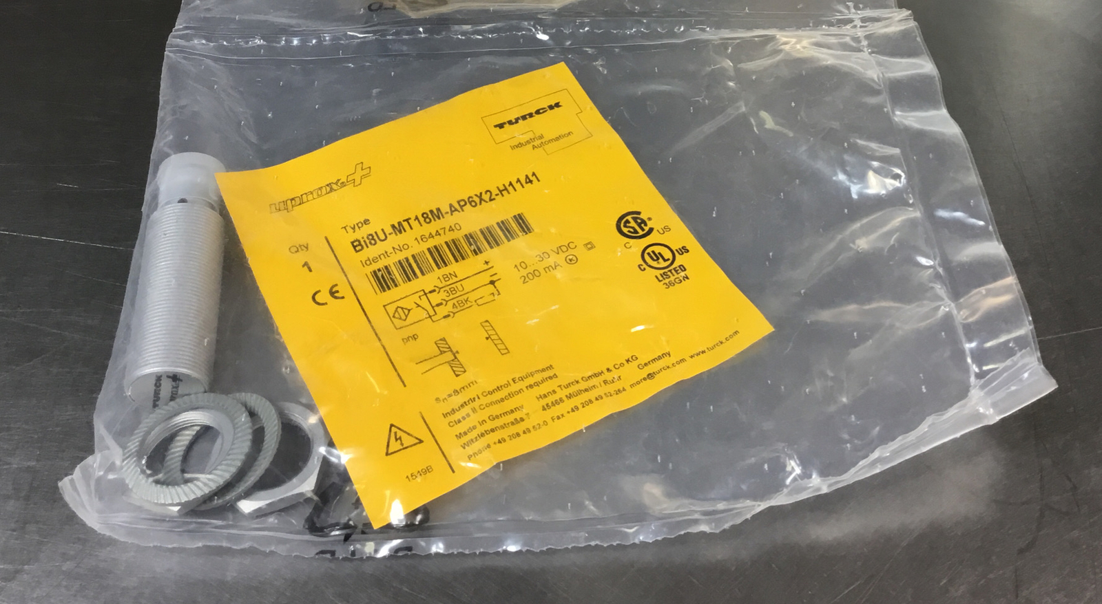 TURCK BI8U-MT18M-AP6X2-H1141 / 1644740 Inductive Sensor 10-30VDC 3D-31 ...