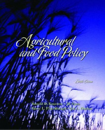 Agricultural and Food Policy by Ronald Knutson: New 9780131718739| eBay