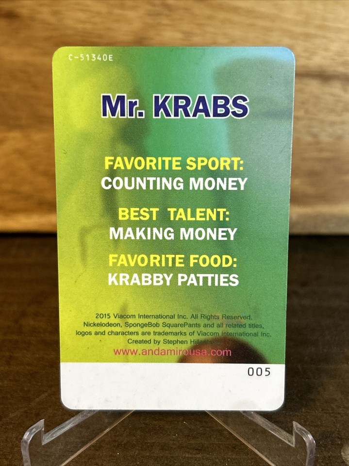 SPONGEBOB SQUAREPANTS - ARCADE - COIN PUSHER CARDS - MR. KRABS No ...