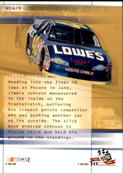 2003 Press Pass Jimmie Johnson Velocity #VC4 | eBay