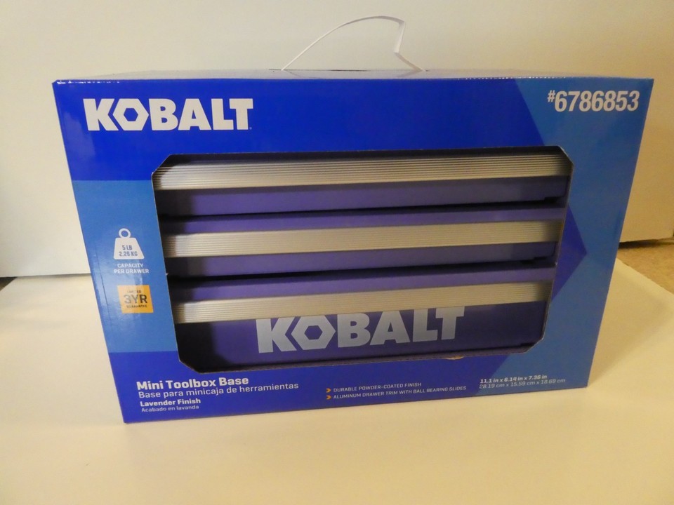 Kobalt Mini Toolbox Base 3 Drawer LAVENDER Craft Tool / Jewerly Box NIB ...