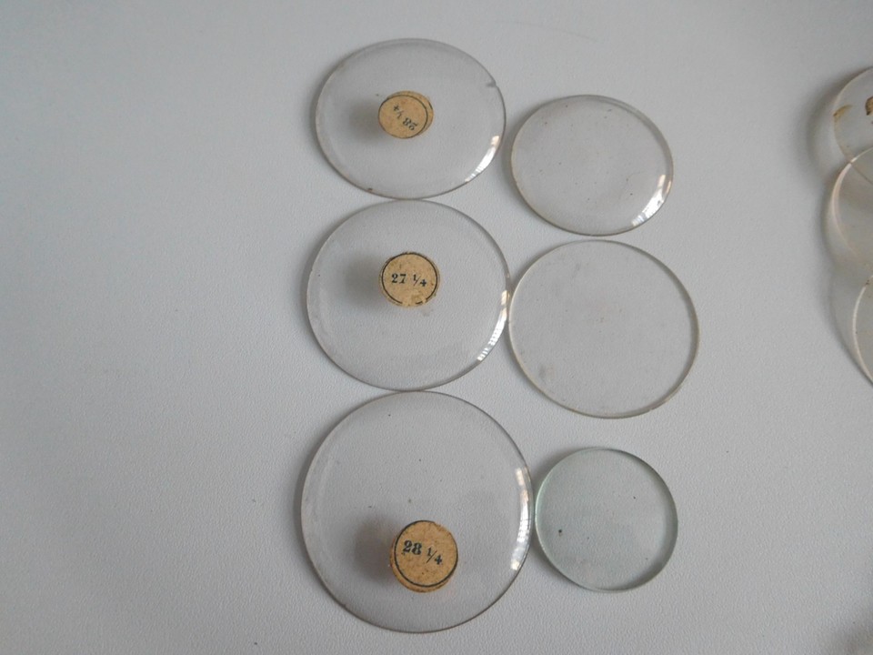 Antique, Vintage, 27, Watch, Fob, Pocket Watch Lenses, Glass, Job lot ...