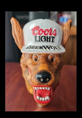 Vintage 1985 Coors Light Beer Wolf Tap Handle Knob Bar Man Cave RARE 🍺 ...