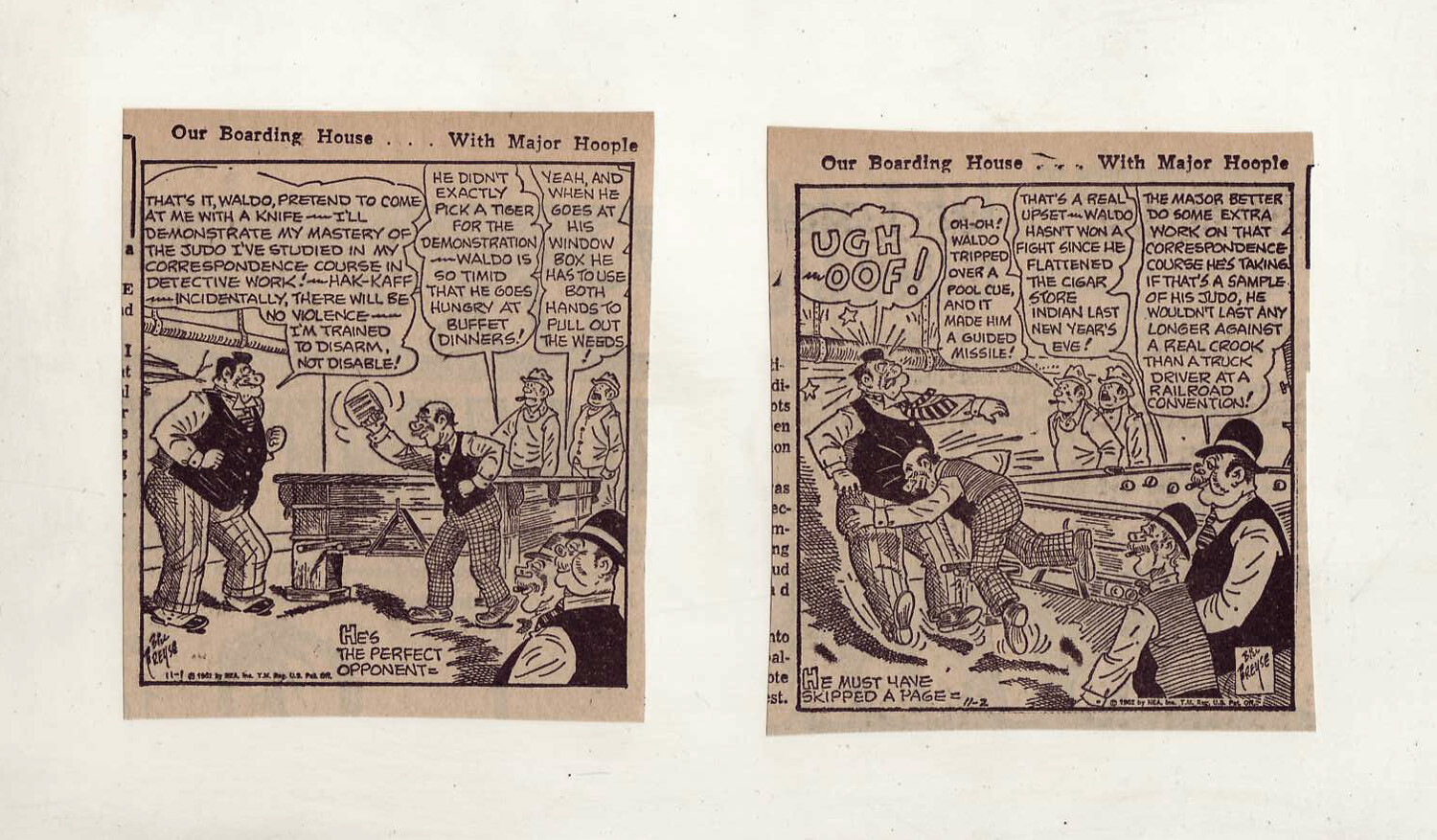 Our Boarding House w/ Major Hoople - 20 daily comic panels from ...
