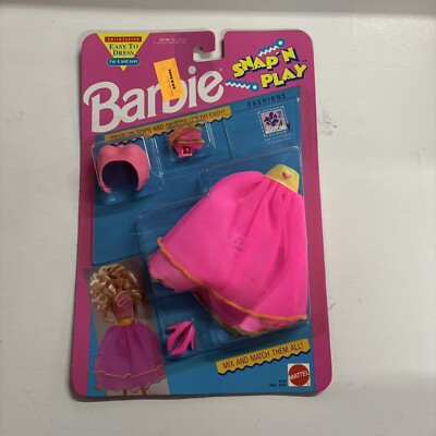 Barbie Easy To Dress Fashions Snap N Play Outfit Pink Sheer Skirt Snap ...
