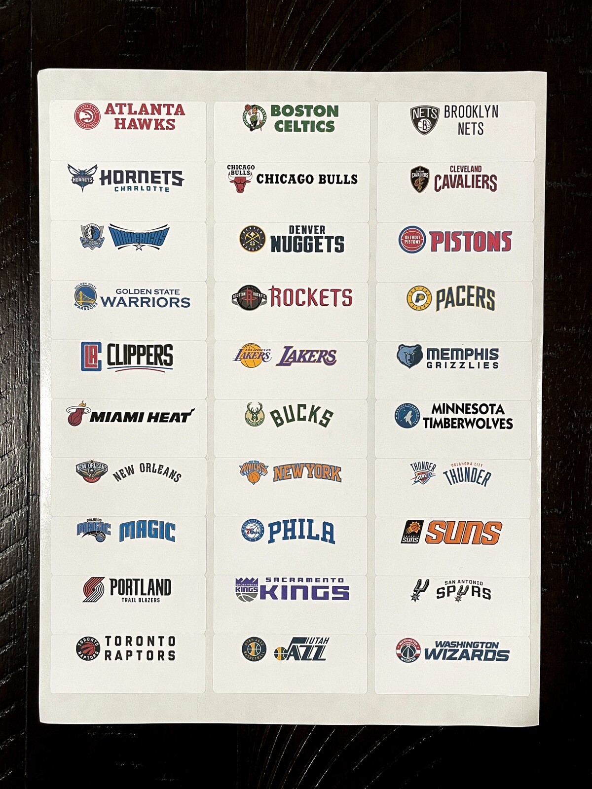 30 Custom NBA Logo & Team Labels For Tall BCW Card Dividers. LABELS ...