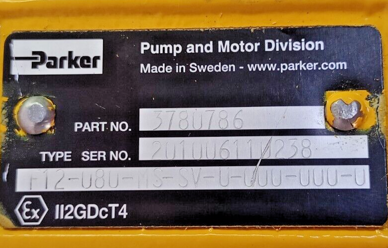Parker F12-080-MS-SV-U-000-000-0 Hydraulic Motor Part No. 3780786 - #2 ...