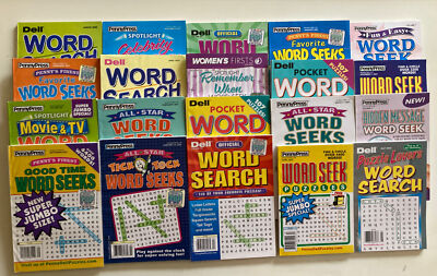 Lot of 10 Dell Penny Press Word Search Puzzle Books UNSORTED MIXED Seek ...