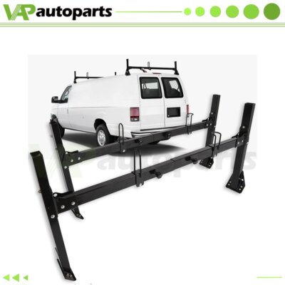 Steel Black Van 2 Bar Ladder Set Roof Rack FOR Ford Econoline Van ...
