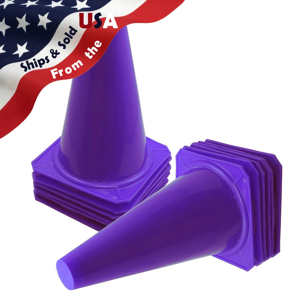 9" Tall PURPLE CONES Sports Training Safety Cone Qty 12 | eBay