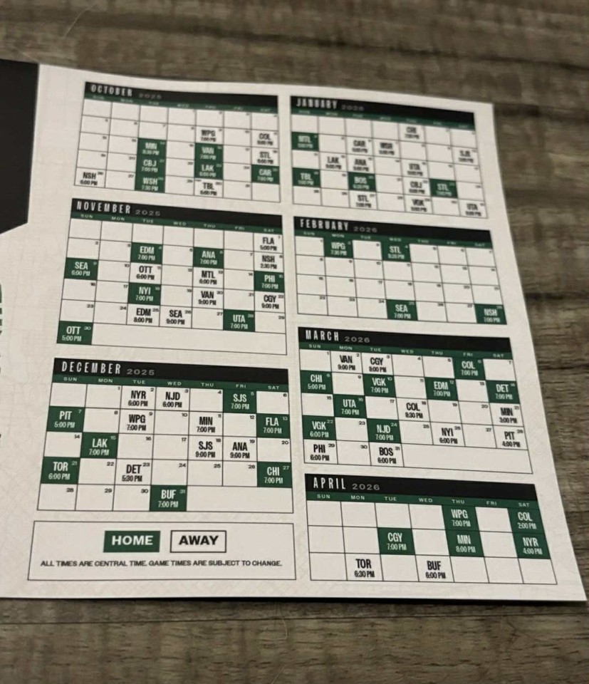 Dallas Stars NHL 2025-2026 Magnetic Schedule | eBay