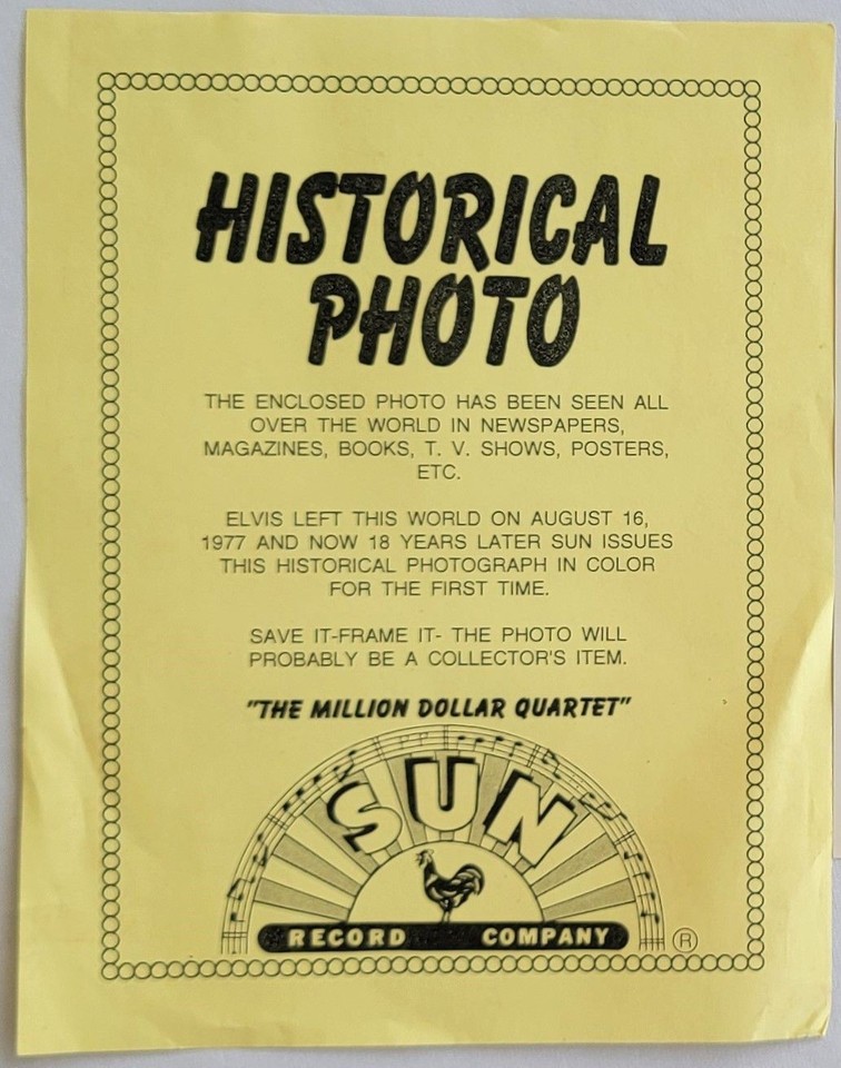 Elvis Johnny Cash Sun Records Photo Million Dollar Quartet Jam Session ...