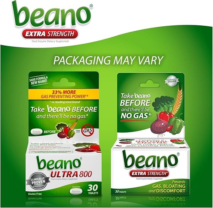 Beano Ultra 800 Gas Prevention and Digestive Enzyme Supplement, 100 Ct ...