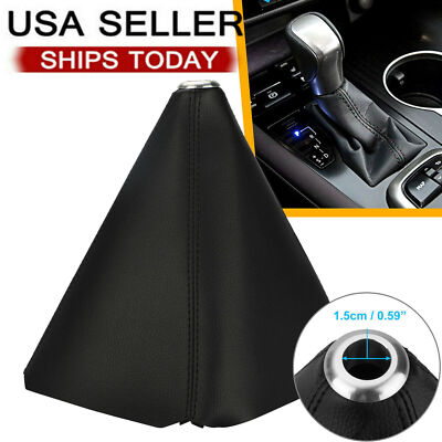 Car Shift Knob Shifter Boot Cover Black DIY PVC Leather MT AT Sport ...
