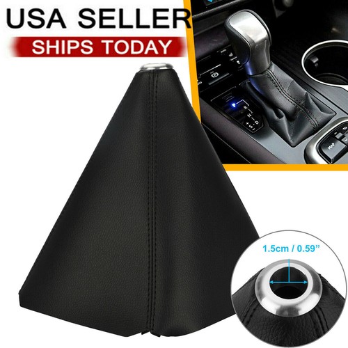 Car Shift Knob Shifter Boot Cover Black DIY PVC Leather MT AT Sport ...