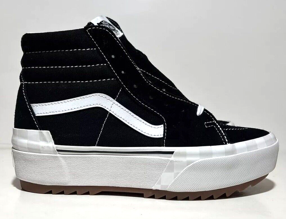 Vans Old Skool SK8 Hi Stacked Womens Size 10 Sneakers Black White Retro ...