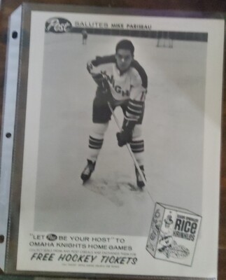 1969 Omaha Knights Hockey Post Cereal Mike Pariseau Photo Rare See Pics ...