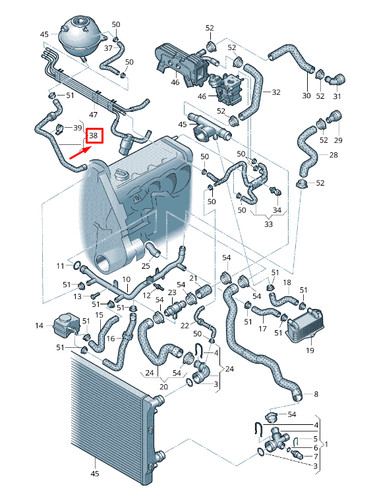 NEW VW GOLF PLUS 5M ENGINE COOLANT HOSE 1K0122109AR ORIGINAL NO DUTY TO ...