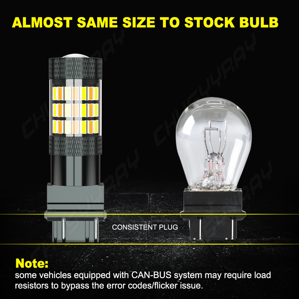 3157 3156 LED DRL Switchback Turn Signal Light Bulbs 4157na 3457a White ...