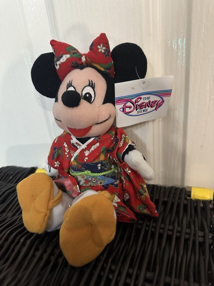 Disney Store Minnie Mouse Plush Soft Toy Collectable Japanese Kimono 8 ...