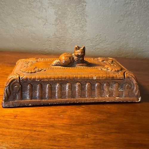 Vintage Syroco Wood Pulp Trinket Box w/ Cat | eBay