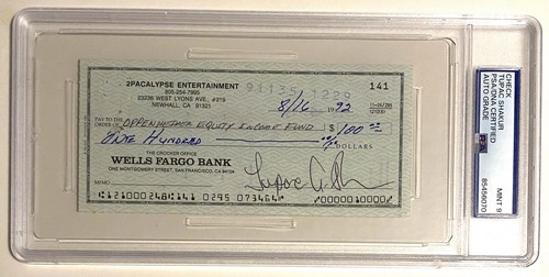 Tupac Shakur Signed Check – PSA MINT 9 | eBay