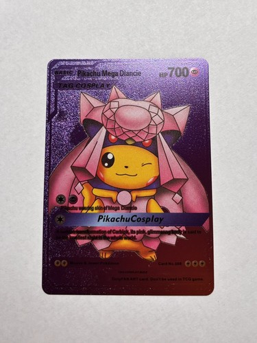 Pikachu Mega Diancie Tag Cosplay Rainbow Foil Display Card HP700 NM/M ...