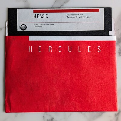 Vintage HBASIC 5.25" Floppy Disk For Original Hercules Graphics Card ...
