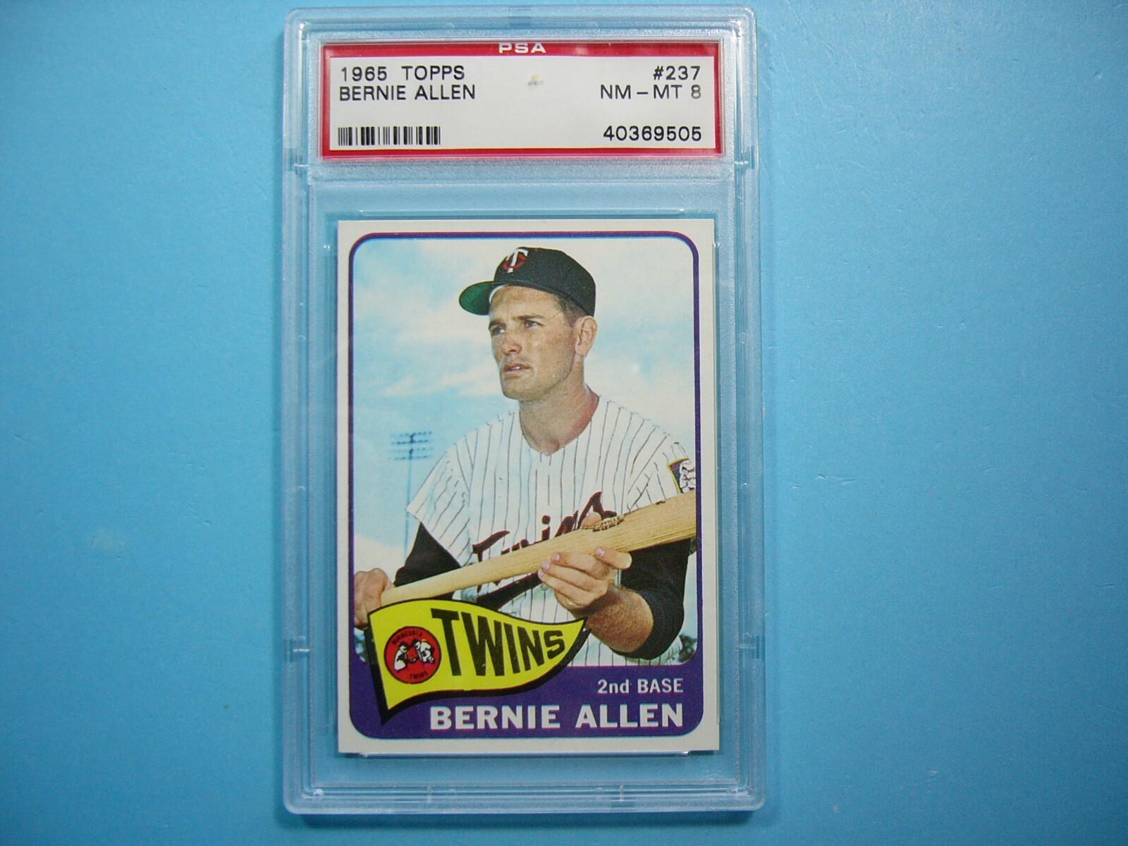 1965 TOPPS MLB BASEBALL CARD #237 BERNIE ALLEN PSA 8 NM/MINT SHARP+ GL ...