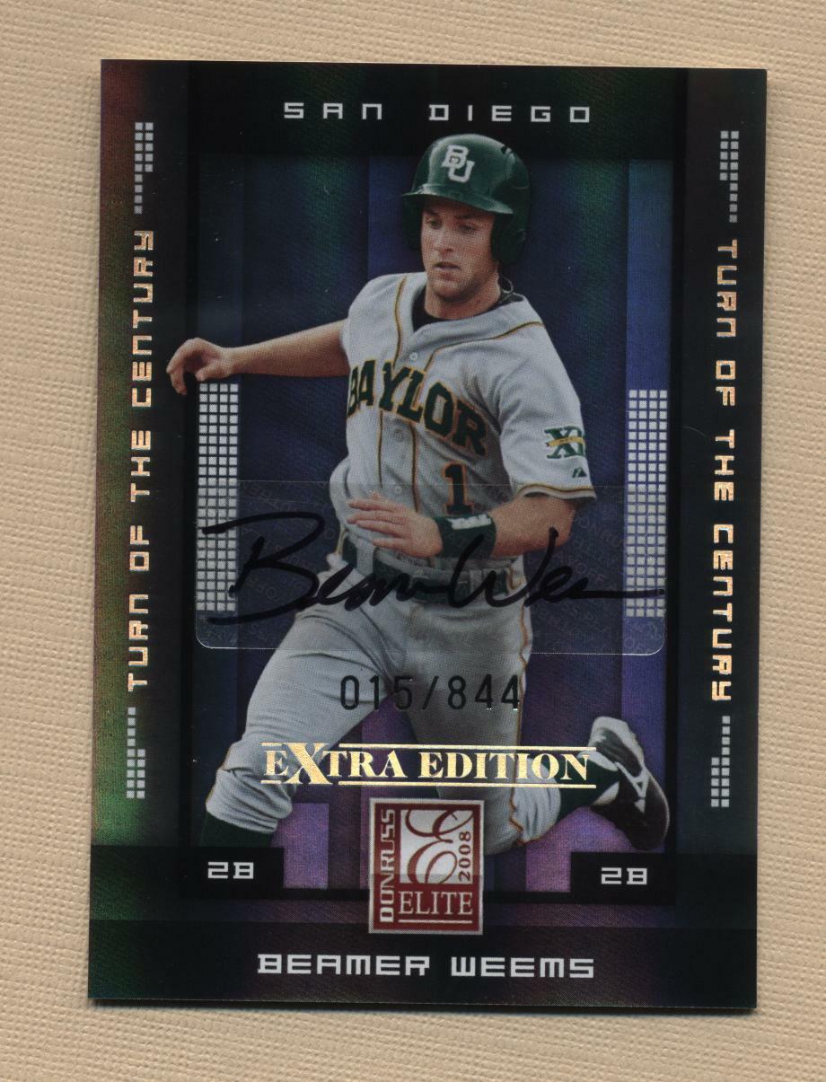 2008 Donruss Elite Extra Edition Beamer Weems Autograph Rookie (Padres ...