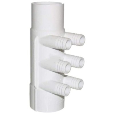 Spa Manifold 2in. S x 2in. S 6-Port 3/4in. Rib Barbed Waterway (672 ...
