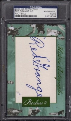 2014 Red Grange Historic Autograph Peerless II Football Auto /3 Graded ...